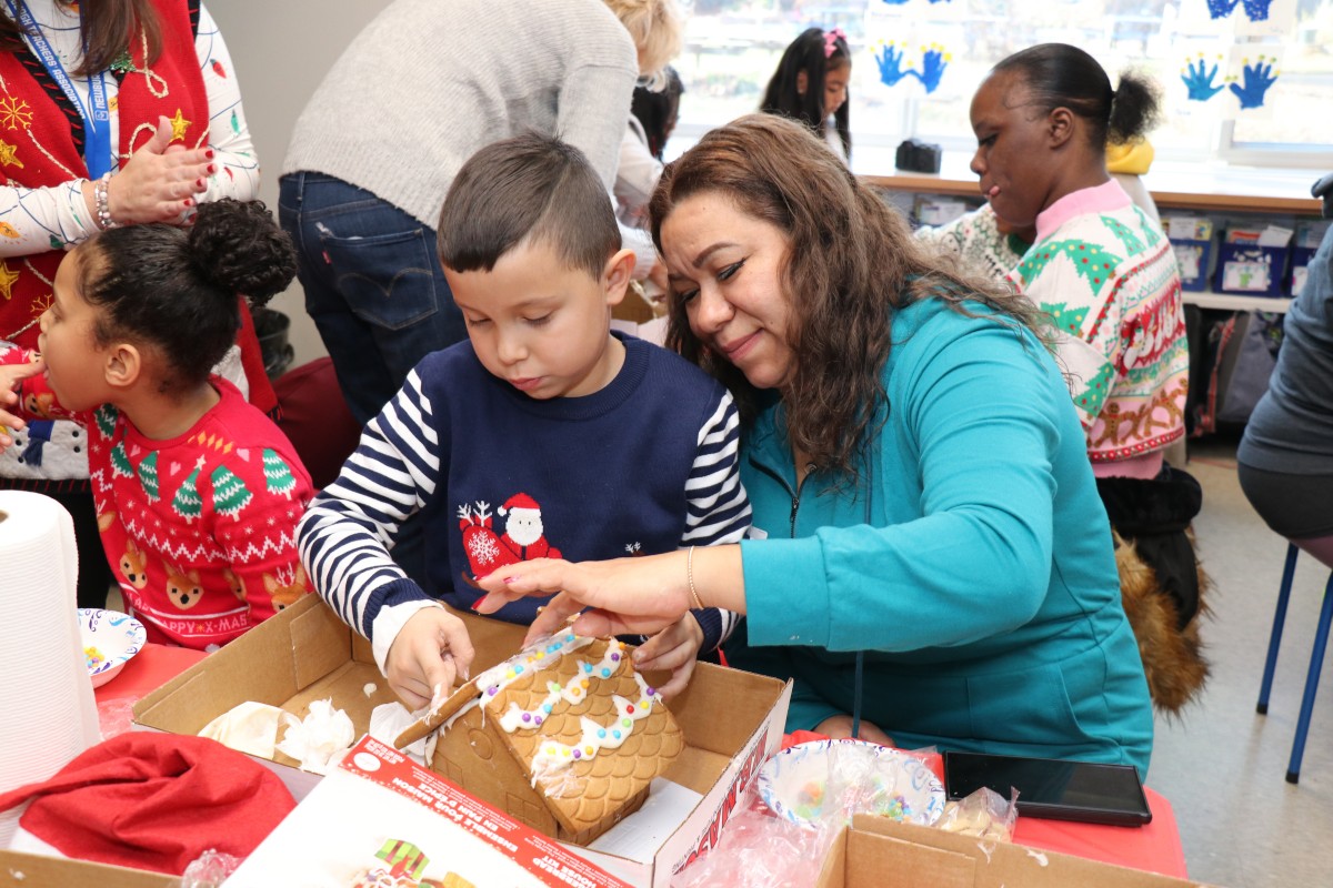 GAMS Students and Families Build Gingerbread Houses Together- News - NECSD